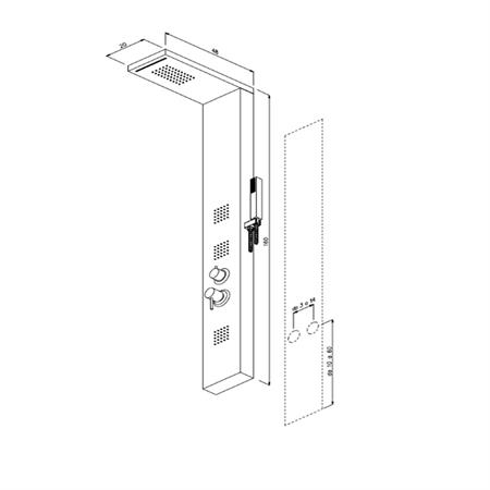 COLONNA DOCCIA METAFORM MANHATTAN MULTIFUNZIONE IN ACCIAIO INOX